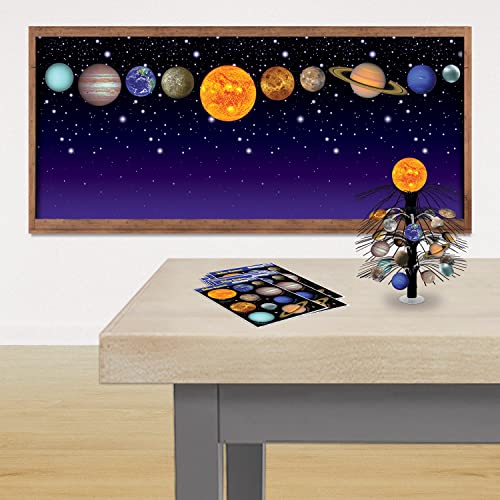 Beistle Starry Night Wall Backdrop, 4’ x 30’ – Backdrop for Parties, Night Sky Photo Backdrop, Easy to Adhere Wall Covering, Photography Background, Birthday Backdrop, Awards Night