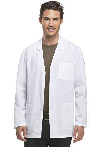 Dickies EDS Professional Men Scrubs Lab Coats 31" Consultation 81404, M, White