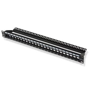 cable matters rackmount or wall mount 1u 24 port keystone patch panel with cable management and support bar (19-inch blank patch panel for keystone jacks/keystone panel)