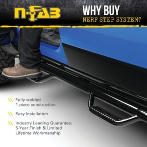 N-Fab Nerf Steps | Textured Black, Wheel-to-Wheel w/ Bed Access | D0289QC-6-TX | Fits 2002-2008 Dodge RAM 1500, 2002-2009 2500/3500 Quad Cab 6.4' Standard Bed, SRW/DRW Gas/Diesel