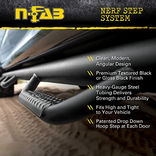 N-Fab Nerf Steps | Textured Black, Wheel-to-Wheel w/ Bed Access | D10115CC-6-TX | Fits 2010-2018 Dodge RAM 2500 / 3500 Crew Cab 8' Long Bed, SRW Gas / Diesel