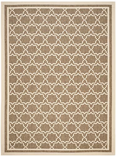 SAFAVIEH Courtyard Collection 8' x 11' Brown/Bone CY6916 Indoor/ Outdoor Patio Backyard Mudroom Area-Rug