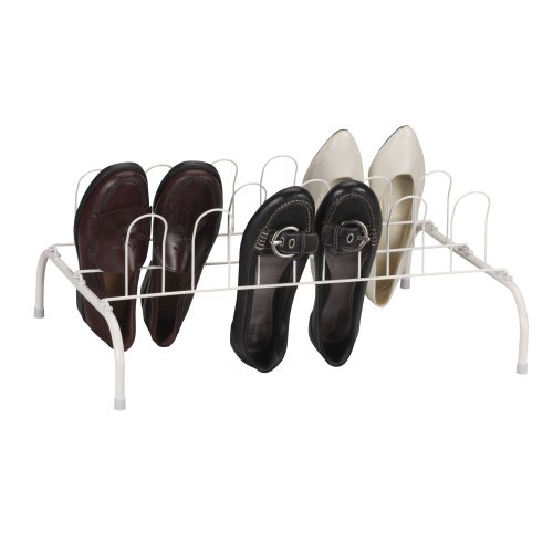 Household Essentials 9-Pair Wire Shoe Rack, White