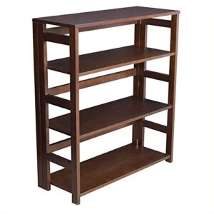 regency flip flop 34-inch high folding bookcase- mocha walnut