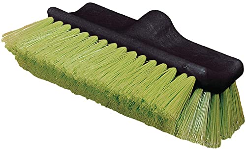 SPARTA 36129775 Flo-Thru Dual Surface Wash Brush Nylex Bristles, 2-3/8" Bristle Trim, 10" Length x 4" Width, Green