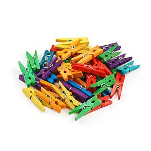 Krafty Kids Round Craftwood Mini Clothespins Colored, 1.19in, 40-Piece