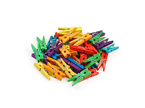 Krafty Kids Round Craftwood Mini Clothespins Colored, 1.19in, 40-Piece