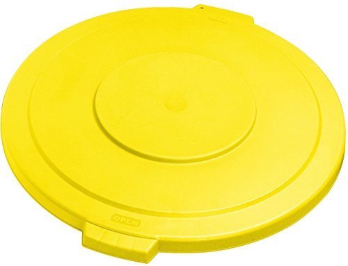 Carlisle FoodService Products 34105604 Bronco Polyethylene Round Lid, 26-1/2" Diameter x 2-1/4" Height, Yellow, for 55 Gallon Trash Containers