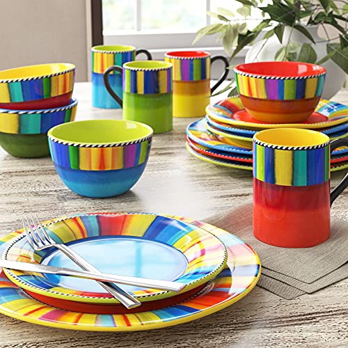 Certified International Sierra 16 Piece Dinnerware Set, Service for 4, Multicolored