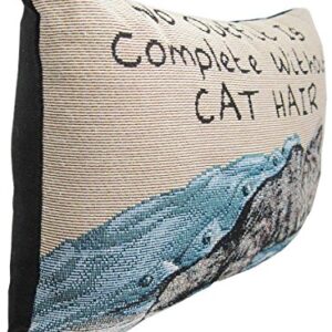 Manual 12.5 x 8.5-Inch Decorative Throw Pillow, Without Cat Hair