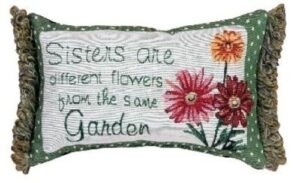 manual sisters are different flowers pillow, 11 x 8-inch