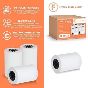 Thermal Credit Card Paper Rolls Printer Paper Receipts 2 1/4" X 50' for Popular Credit Card Machines POS and Cash Registers BPA Free 50 Rolls (CORE 50 Rolls)