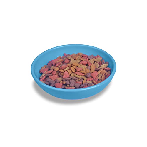 Van Ness Pets EcoWare Whisker-Friendly Cat Bowl, Wide Dish Cat Dish, 8 OZ, Blue