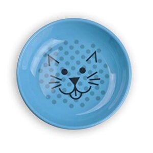 Van Ness Pets EcoWare Whisker-Friendly Cat Bowl, Wide Dish Cat Dish, 8 OZ, Blue