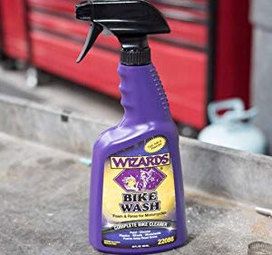 Wizards Bike Wash - Cleaner For Motorcycle Washing Kit- Quick Detailer for Bike Kit with Bug Remover - For Your Motorcycle Accessories and Detail Kit - 22 oz