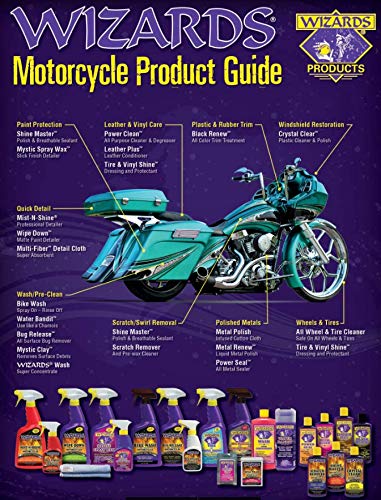 Wizards Bike Wash - Cleaner For Motorcycle Washing Kit- Quick Detailer for Bike Kit with Bug Remover - For Your Motorcycle Accessories and Detail Kit - 22 oz