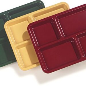 Carlisle FoodService Products Right Hand 4-Compartment Cafeteria / Fast Food Tray, 8.5" x 11", Forest Green (Pack of 12)