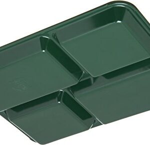 Carlisle FoodService Products Right Hand 4-Compartment Cafeteria / Fast Food Tray, 8.5" x 11", Forest Green (Pack of 12)