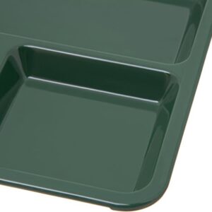 Carlisle FoodService Products Right Hand 4-Compartment Cafeteria / Fast Food Tray, 8.5" x 11", Forest Green (Pack of 12)