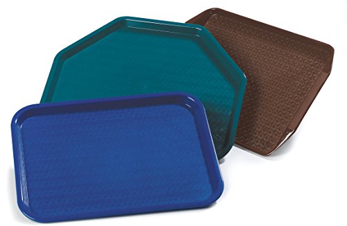 Carlisle FoodService Products Cafe Plastic Fast Food Tray, 14" x 18", Burgundy, (Pack of 12)