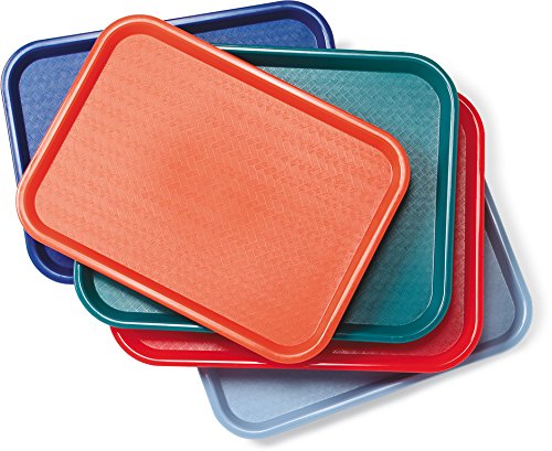 Carlisle FoodService Products Cafe Plastic Fast Food Tray, 14" x 18", Burgundy, (Pack of 12)