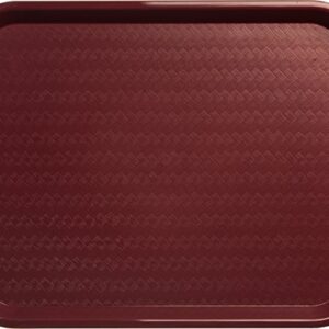 Carlisle FoodService Products Cafe Plastic Fast Food Tray, 14" x 18", Burgundy, (Pack of 12)