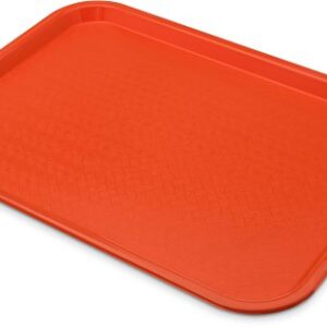 Carlisle FoodService Products CT121624 Cafe Standard Plastic Cafeteria/Fast Food Tray, NSF Certified, BPA Free, 16" Length x 12" Width, Orange (Pack of 24)