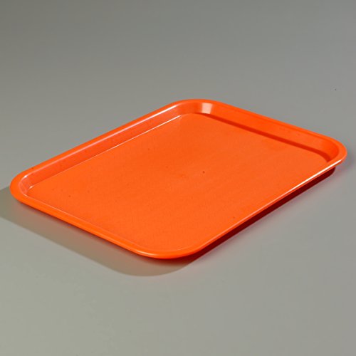 Carlisle FoodService Products CT121624 Cafe Standard Plastic Cafeteria/Fast Food Tray, NSF Certified, BPA Free, 16" Length x 12" Width, Orange (Pack of 24)