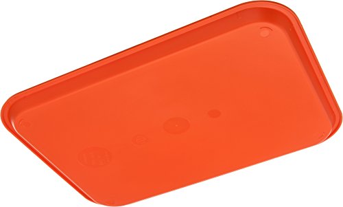 Carlisle FoodService Products CT121624 Cafe Standard Plastic Cafeteria/Fast Food Tray, NSF Certified, BPA Free, 16" Length x 12" Width, Orange (Pack of 24)