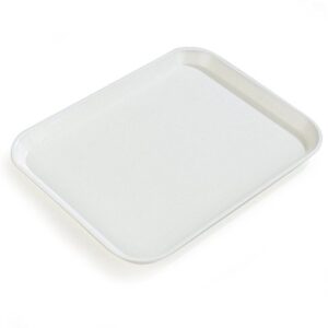 Carlisle FoodService Products 1814FG001 Fiberglass Glasteel Solid Rectangular Tray, 18" x 14", Bone White (Case of 12)