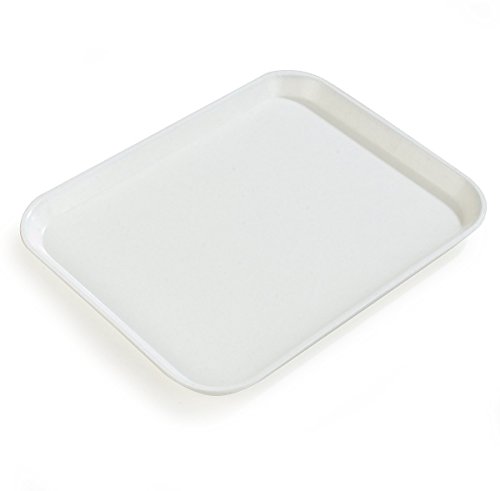 Carlisle FoodService Products 1814FG001 Fiberglass Glasteel Solid Rectangular Tray, 18" x 14", Bone White (Case of 12)