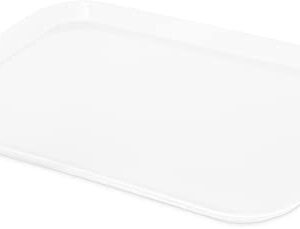 Carlisle FoodService Products 1814FG001 Fiberglass Glasteel Solid Rectangular Tray, 18" x 14", Bone White (Case of 12)