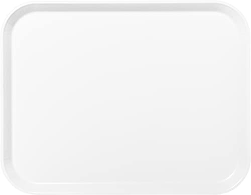 Carlisle FoodService Products 1814FG001 Fiberglass Glasteel Solid Rectangular Tray, 18" x 14", Bone White (Case of 12)