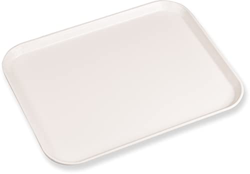 Carlisle FoodService Products 1814FG001 Fiberglass Glasteel Solid Rectangular Tray, 18" x 14", Bone White (Case of 12)