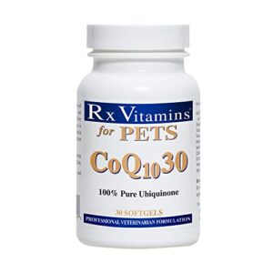 rx vitamins for pets coq10-30 for dogs & cats - pharmaceutical grade ubiquinone - professional veterinary formula - 30 softgels