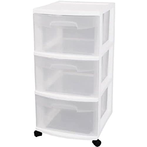 Sterilite 28308002 3Drawer Cart, White