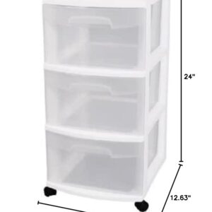 Sterilite 28308002 3Drawer Cart, White