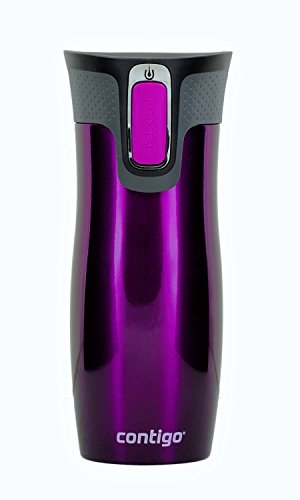 Contigo West Loop Autoseal Travel Mug, Stainless Steel Thermal Mug, Vacuum Flask, Leakproof, Coffee Mug with BPA Free Easy-Clean Lid, Raspberry, 470 ml