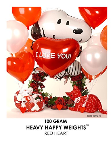 Happy Weight Heavy Happy Heart Balloon Weight, 100g, Red Heart, 10 Piece