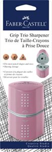 faber-castell grip trio pencil sharpener - rose shadows (packaging may vary)