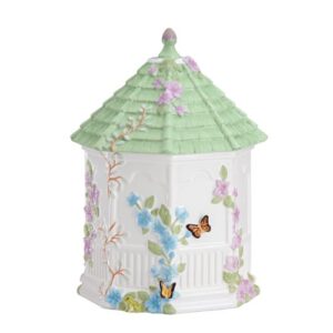 lenox butterfly meadow figural gazebo cookie jar, 10-inch, white