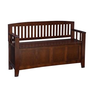 linon home dcor linon home decor cynthia storage bench, 50"w x 17.25"d x 32"h, walnut