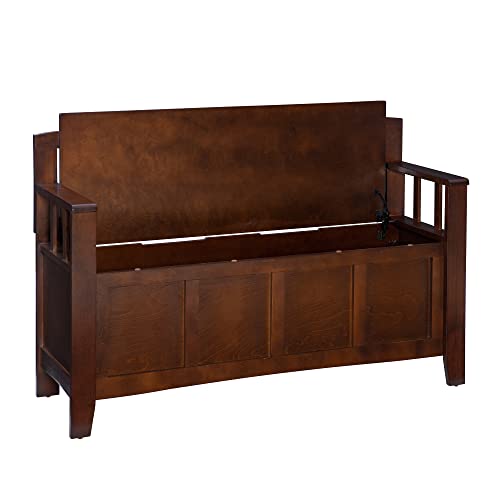 Linon Home Dcor Linon Home Decor Cynthia Storage Bench, 50"w x 17.25"d x 32"h, Walnut