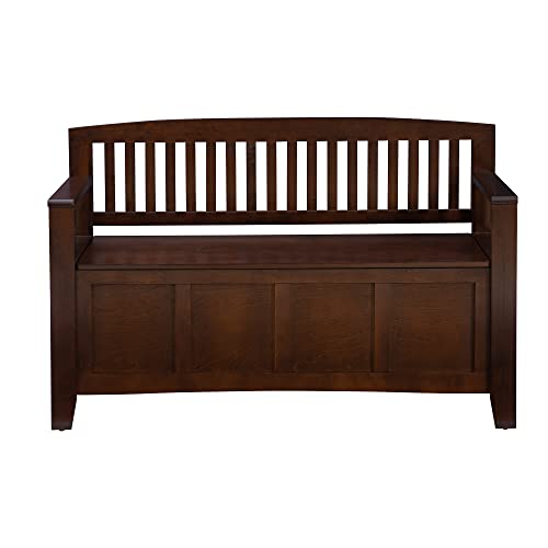 Linon Home Dcor Linon Home Decor Cynthia Storage Bench, 50"w x 17.25"d x 32"h, Walnut