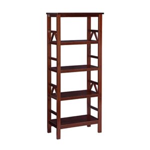 linon home dcor linon titan, antique tobacco bookcase, 24.57"w x 12.2"d x 54.45"h,