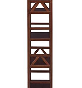 Linon Home Dcor Linon Titan, Antique Tobacco Bookcase, 24.57"w x 12.2"d x 54.45"h,