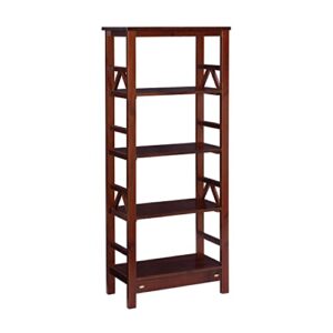 Linon Home Dcor Linon Titan, Antique Tobacco Bookcase, 24.57"w x 12.2"d x 54.45"h,