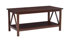 linon home dcor linon home decor titian coffee table, 44.02"w x 21.97"d x 20"h, antique tobacco