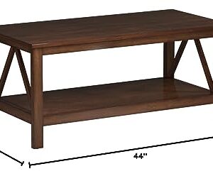 Linon Home Dcor Linon Home Decor Titian Coffee Table, 44.02"w x 21.97"d x 20"h, Antique Tobacco