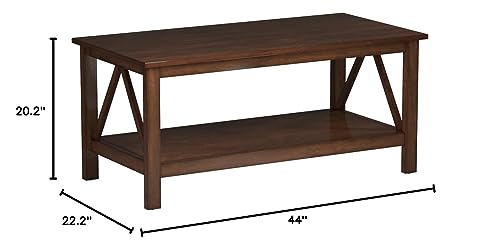 Linon Home Dcor Linon Home Decor Titian Coffee Table, 44.02"w x 21.97"d x 20"h, Antique Tobacco